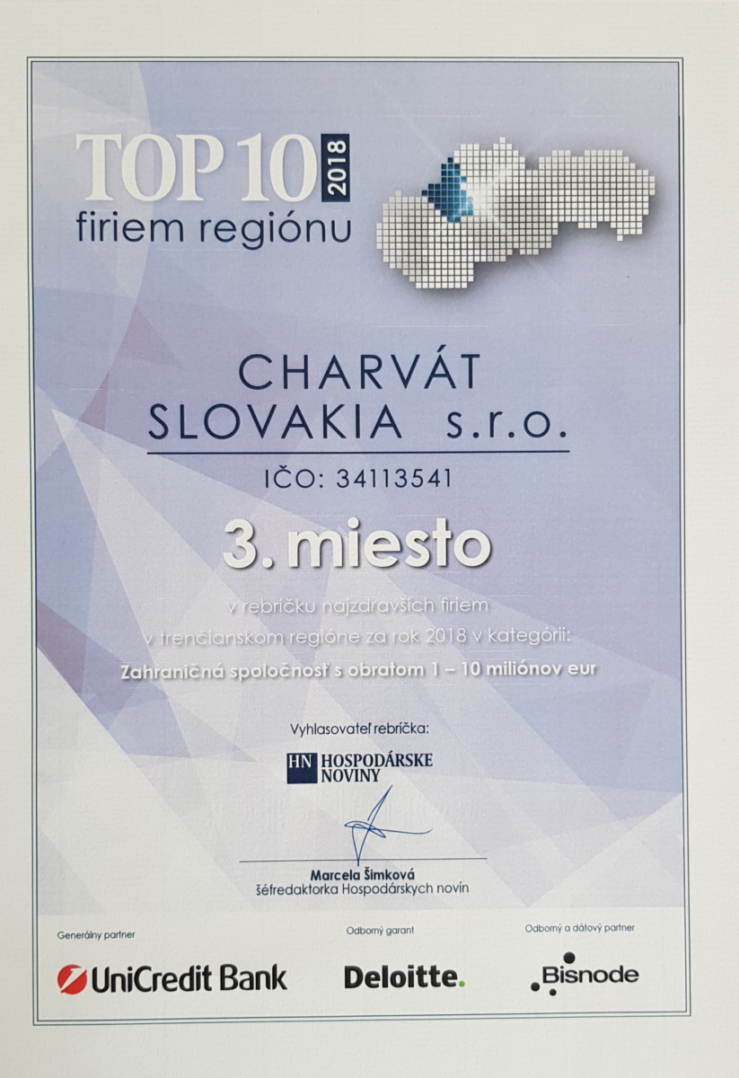 CHARVÁT SLOVAKIA je tretia najúspešnejšia v regióne | CHARVÁT SLOVAKIA ...